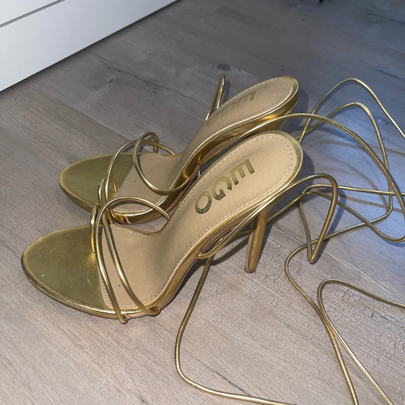 EGO | Shoes | Ego Gold Wrap Up Heels | Poshmark